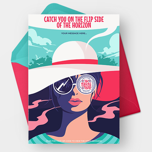 Destination Card - catch you on the flip side of the horizon